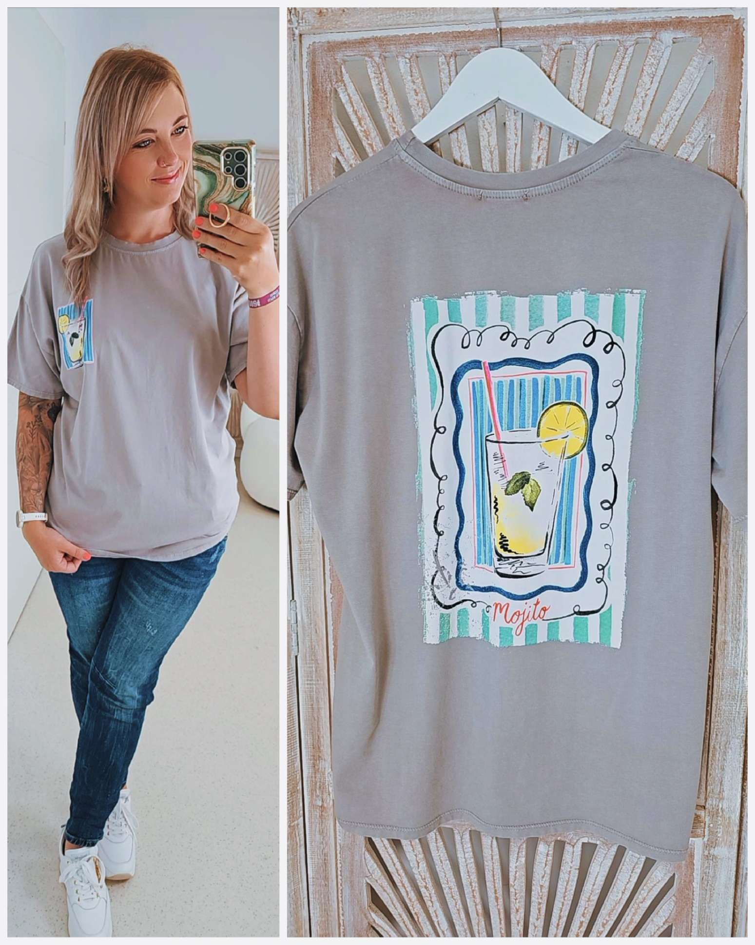 STATEMENT SHIRT MOJITO Made in Italy 34-42 Baumwolle Printshirt
